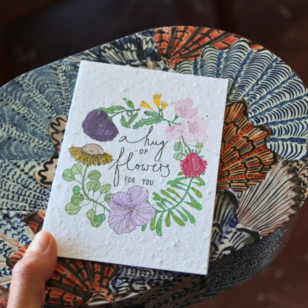 Greeting Card - A Hug Of Flowers